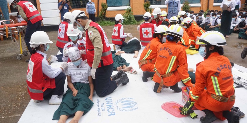 Earthquake drill: Rescue operations demonstrated in case of natural disasters | Myanmar ...